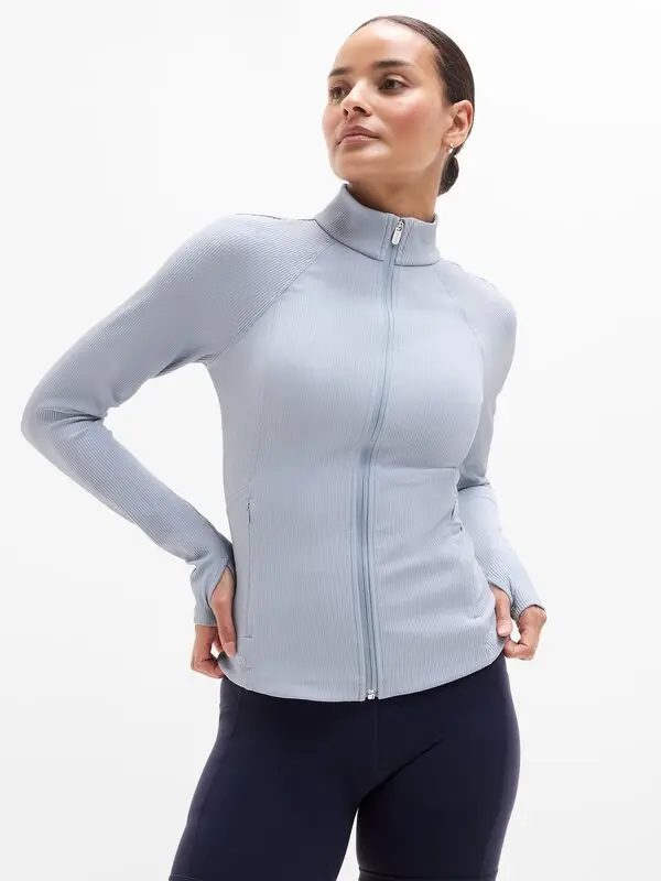 Athleta Salutation Ribbed Jacket 2.0 - Blue Star