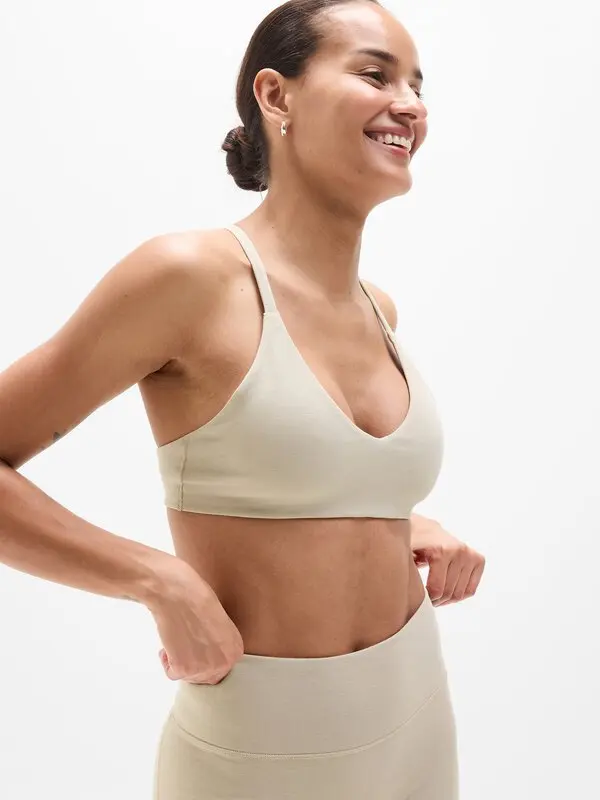 Athleta Intuition Cotton Sports Bra A-c - Ecru