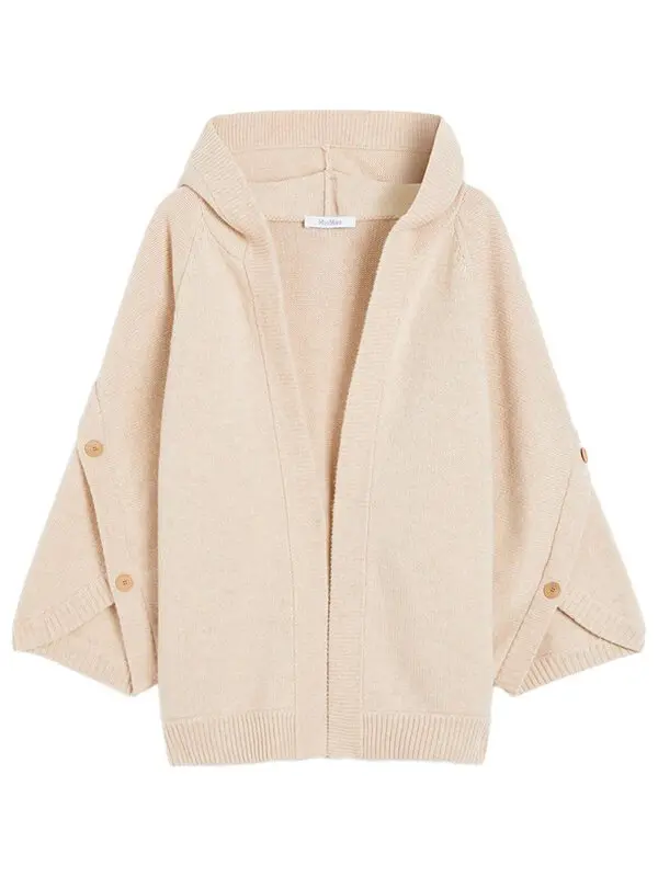 Max Mara Wool And Cashmere Hooded Cardigan - Beige
