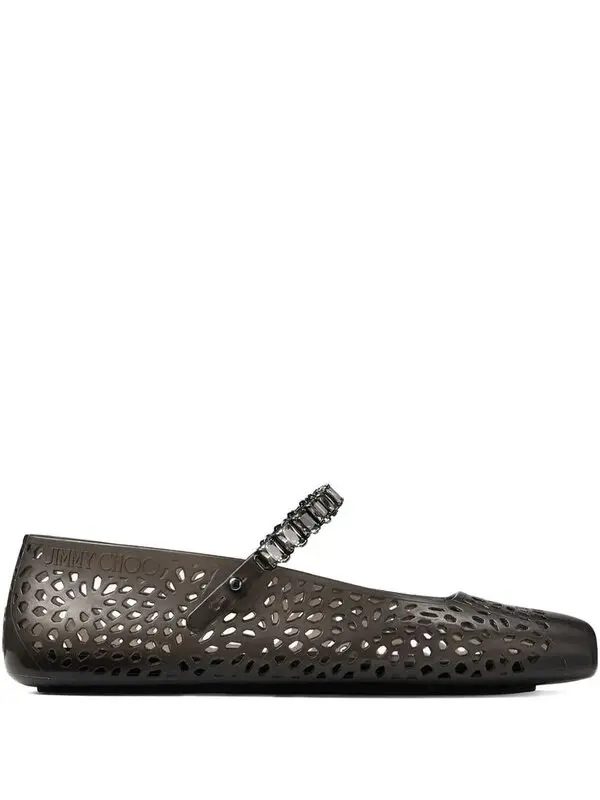JIMMY CHOO Jelly Crystal Ballerinas - Black