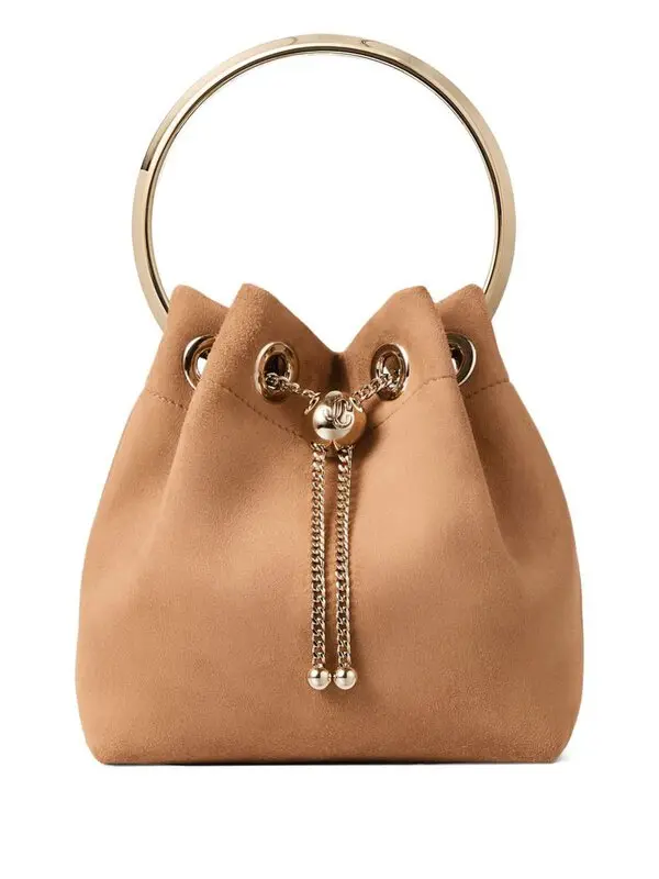 JIMMY CHOO Bon Bon Leather Bucket Bag - Brown