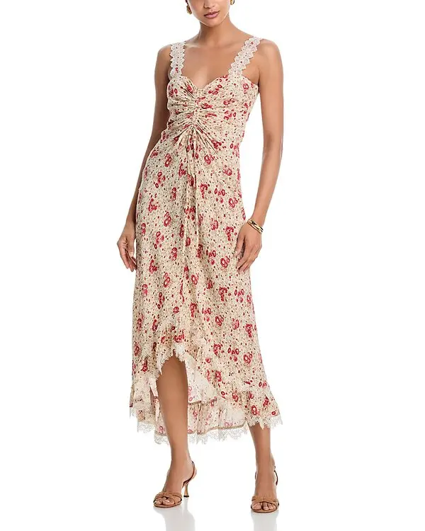 Cinq À Sept Stevie Ruched Dress - Cherry Rose Multi