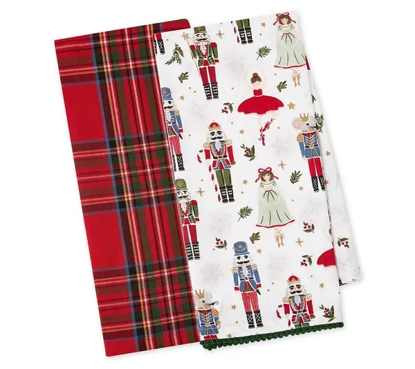 DESIGN IMPORTS Set Of 2 Christmas Dance Kitchen Towels