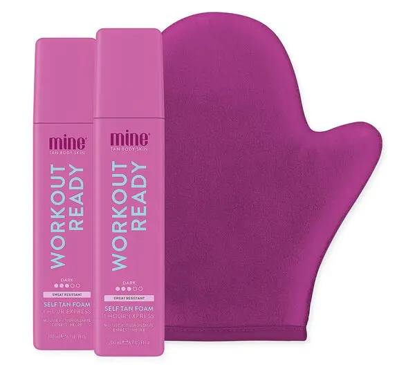 MINETAN Mine Tan Workout Ready Self-tan Foam Duo + Mitt