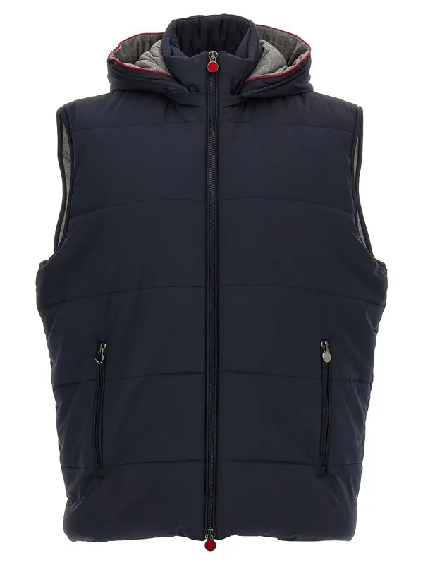 Kiton Padded Vest - Blue