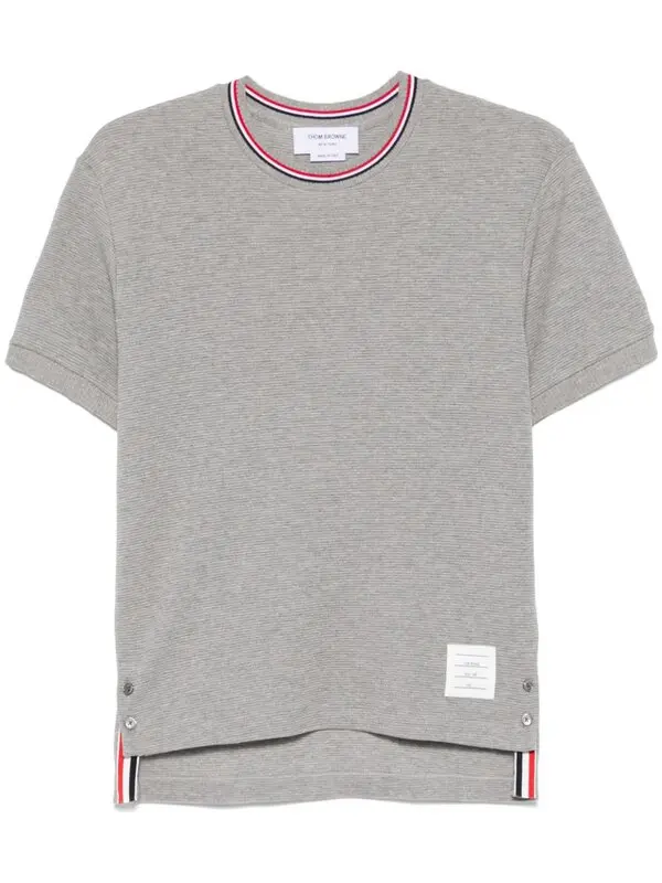 Thom Browne Rwb Cotton T Shirt - Light Grey