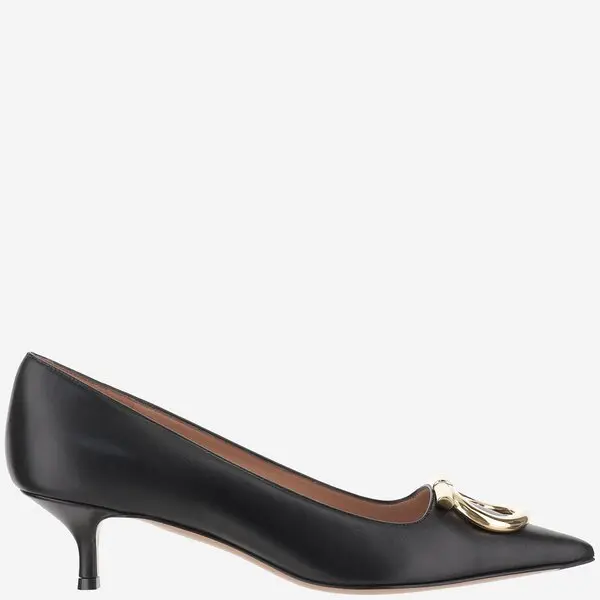 FERRAGAMO Gancini Maxi Leather Pumps - Black
