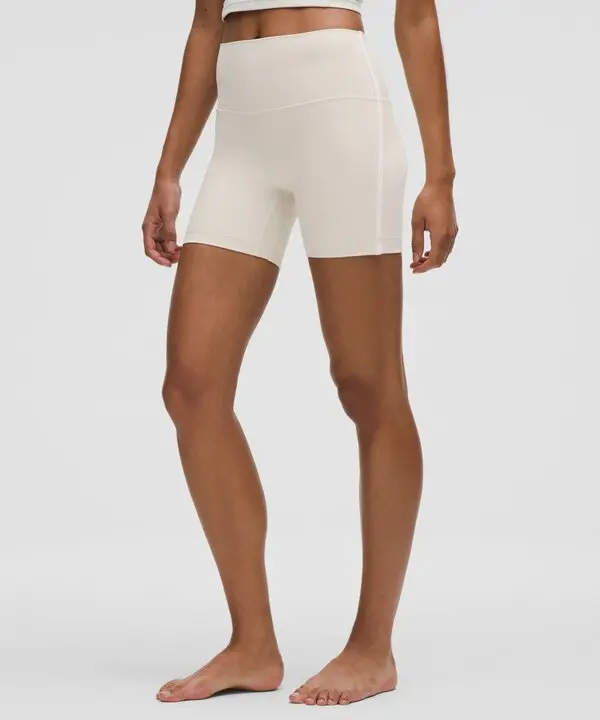 Lululemon Align™ High-rise Side-stripe Short 6 - Light Ivory/white