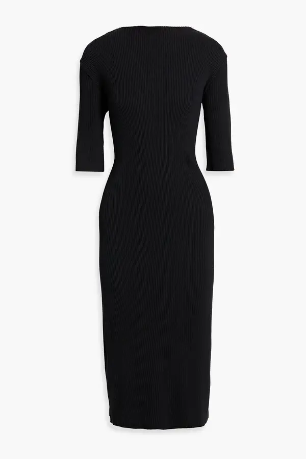 Vince Ribbed Cotton-blend Midi Dress