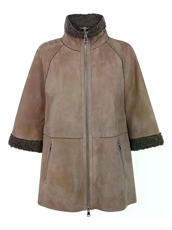 THE JACKIE LEATHERS Suede Zip-up Jacket
