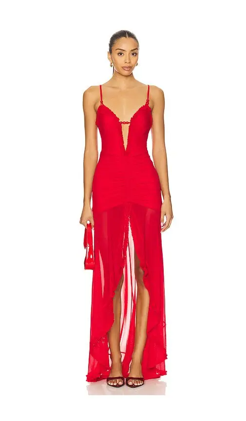 RUNAWAY THE LABEL Kiata Maxi Dress - Cherry