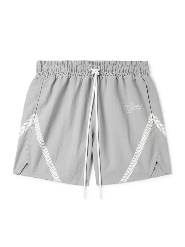 CHERRY LOS ANGELES Straight-leg Striped Shell Shorts