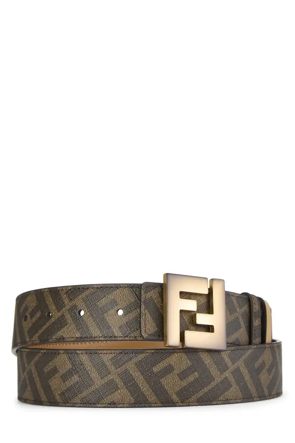 Fendi Zucca Coated Canvas Logo Belt