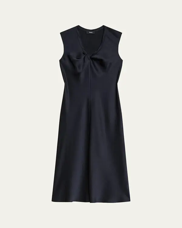 Theory Twisted Scoop-neck Midi Dress