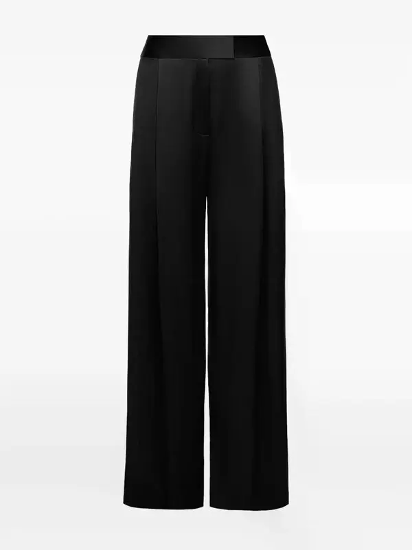 THE SEI Pleated Satin Trousers - Black