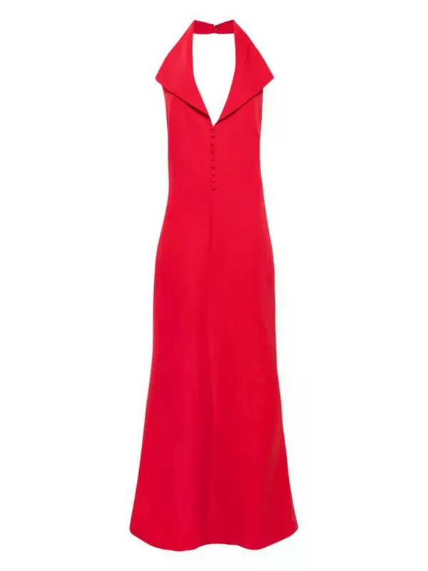 ATU BODY COUTURE Halter-neck Button-front Maxi Dress
