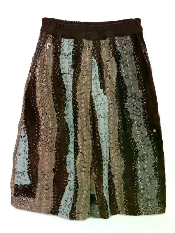 By Walid Lace On Suede Bermuda Shorts