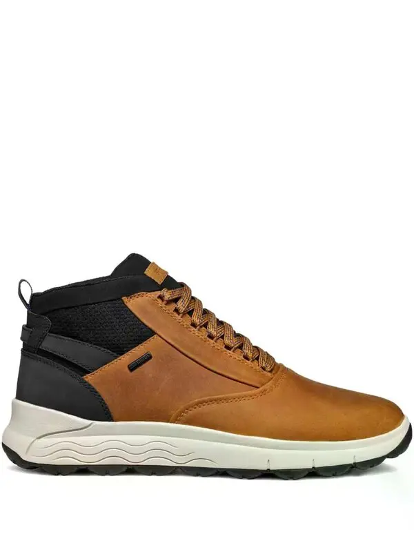 Geox Spherica 4x4 Abx Leather Sneakers - Brown