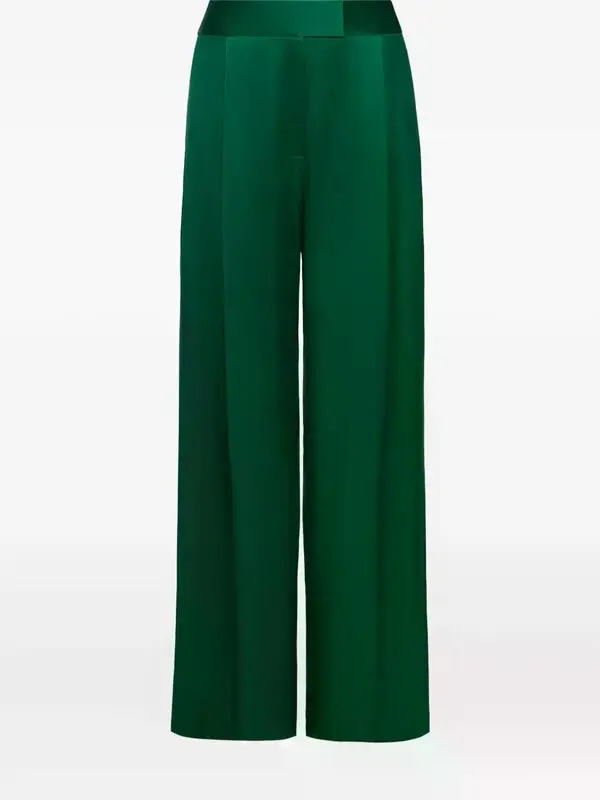 THE SEI Pleated Satin Trousers - Green