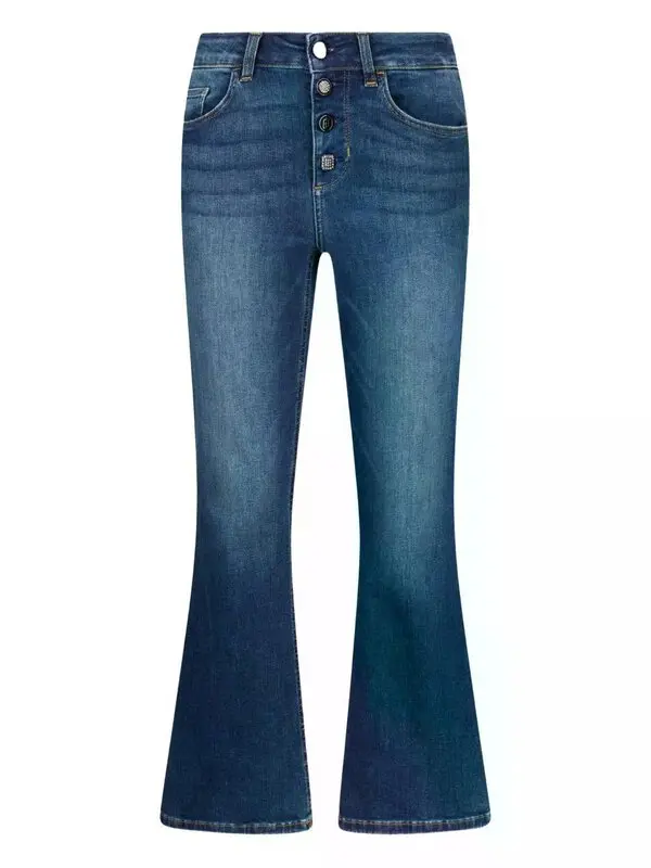 Liu Jo Bottom Up Jeweled-button Jeans - Blue