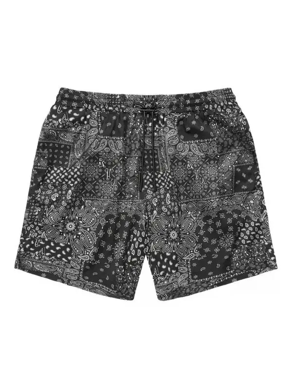 RtA Bandana-patchwork Swim Shorts