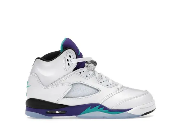 JORDAN 5 Retro Grape Sneakers - White/grape Ice/new Emerald