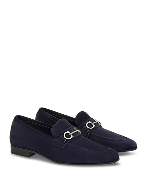 FERRAGAMO Balty 2vit Gancini Buckle Loafers - Navy