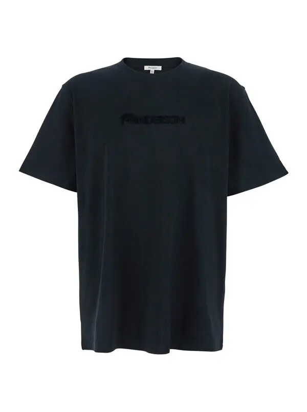 JW Anderson Crewneck T-shirt With Logo Lettering - Black