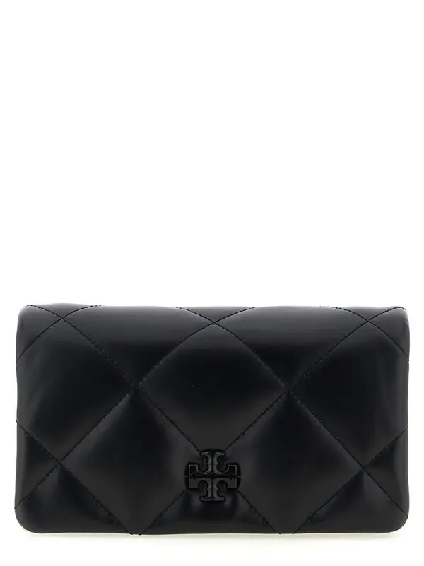 Tory Burch Kira Diamond Quilt' Wallet On Chain - Black