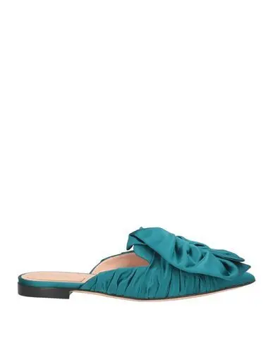 Alberta Ferretti Deep Teal Mules - Green