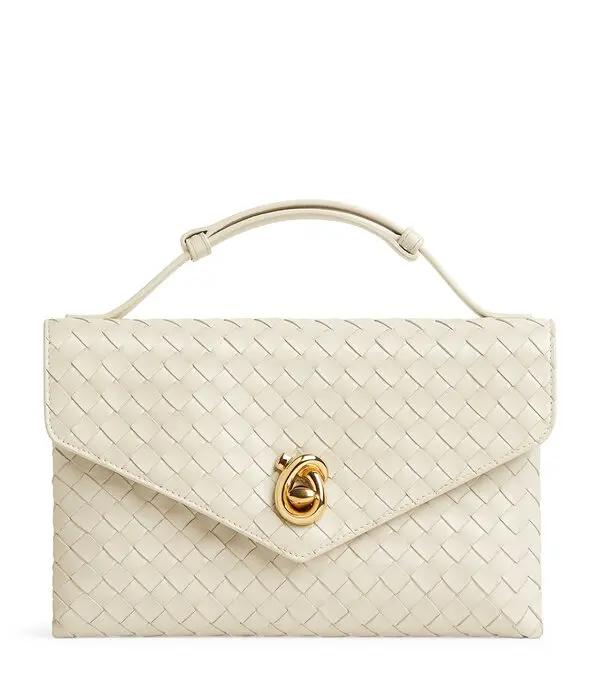 Bottega Veneta Lambskin Knot Lock Top-handle Bag - Neutral