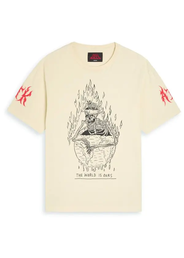 GALLERY DEPT. The World Is Ours Printed Cotton T-shirt - Off White