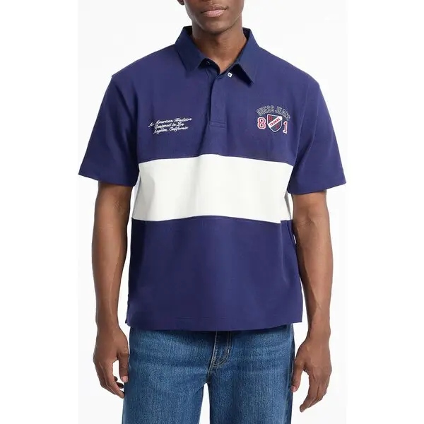 GUESS JEANS Colorblock Short Sleeve Rugy Shirt