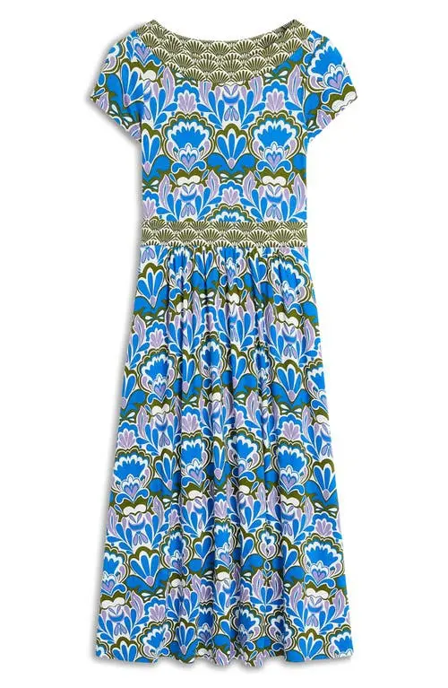 Boden Printed Jersey Midi Dress In Directoire Blue/ Freesia Stamp - 65% Off  | Editorialist