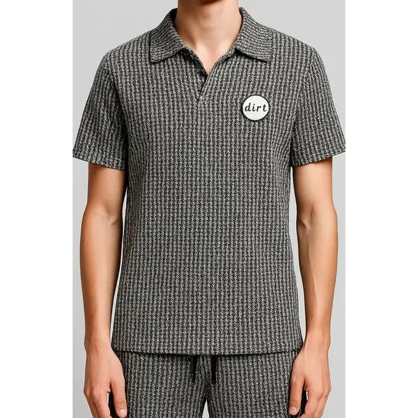 D.RT Vacay Cotton Blend Knit Polo - White/ Black