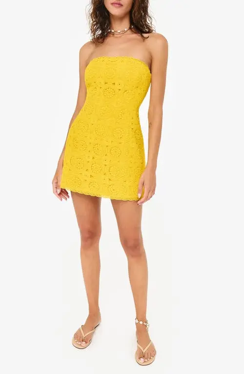 Cami Nyc Yareli Strapless Lace Trim Minidress - Dandelion