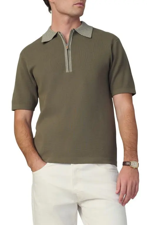 JOE'S Retro Quarter Zip Polo - Lichen