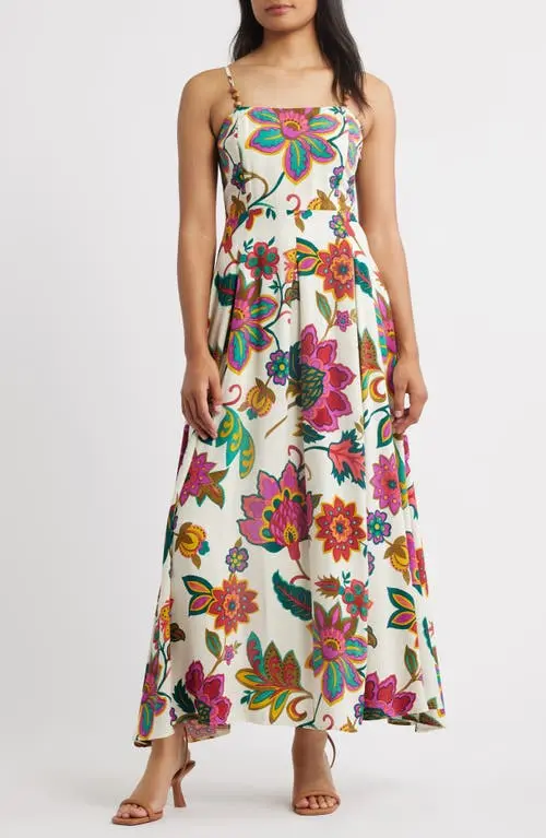 Halogen Empire Waist Beaded Strap Midi Dress