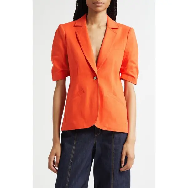 Cinq À Sept Stretch Cotton One-button Blazer