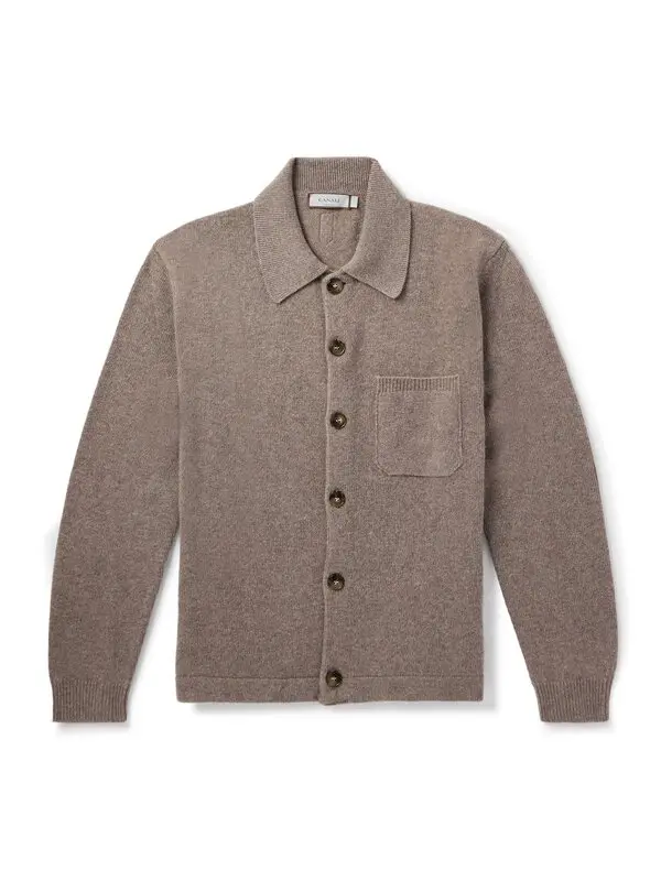 Canali Wool And Cashmere-blend Cardigan - Neutrals
