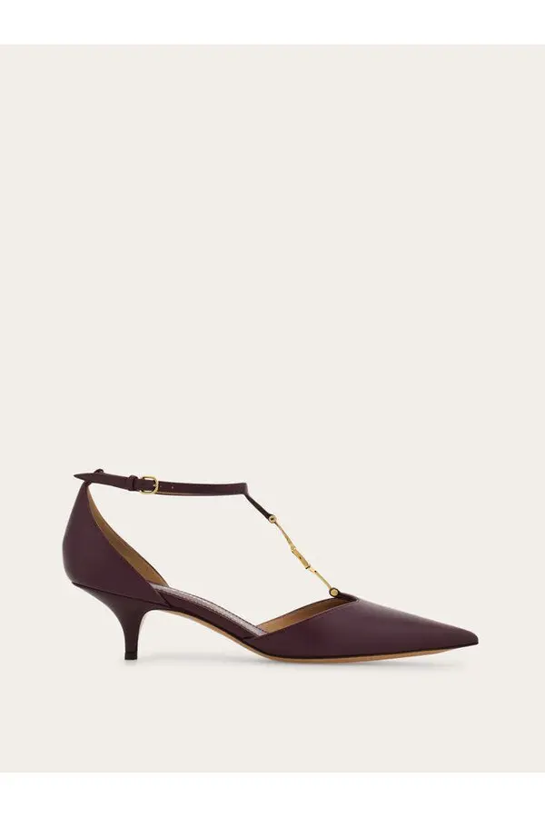 FERRAGAMO F Buckle T-strap Pump - Green