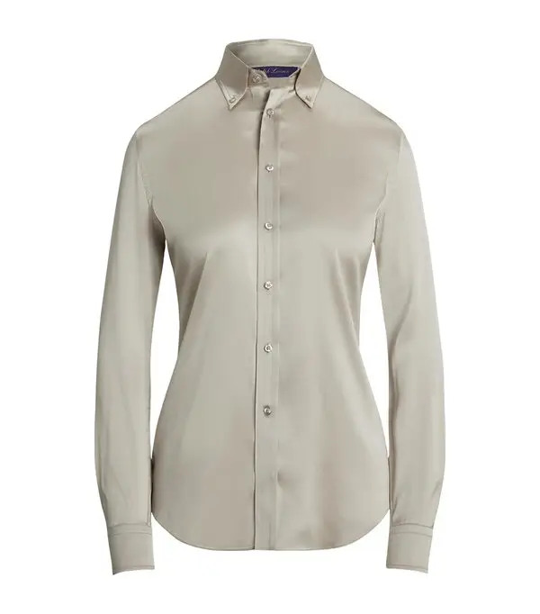 Ralph Lauren Stretch-silk Cameron Shirt - Beige