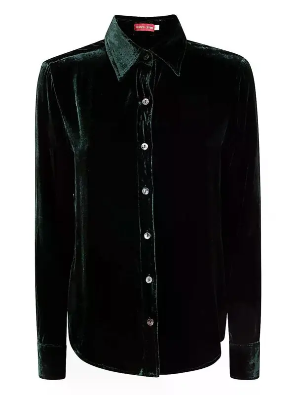 BIANCO LEVRIN Velvet Button-down Shirt