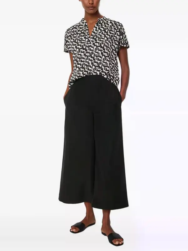 Marc O'polo Abstract-print Short-sleeve Blouse - Black