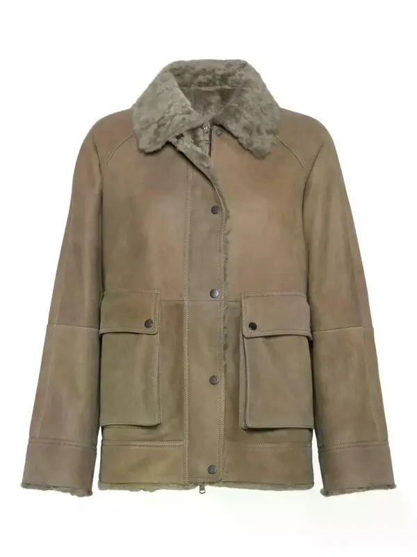 Brunello Cucinelli Zip-up Shearling Jacket - Brown