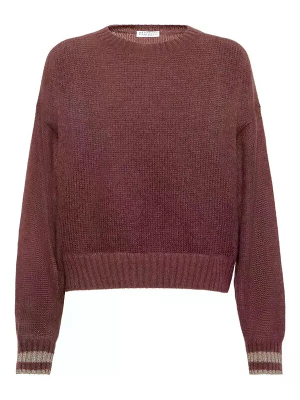 Brunello Cucinelli Ribbed-trim Sweater - Purple