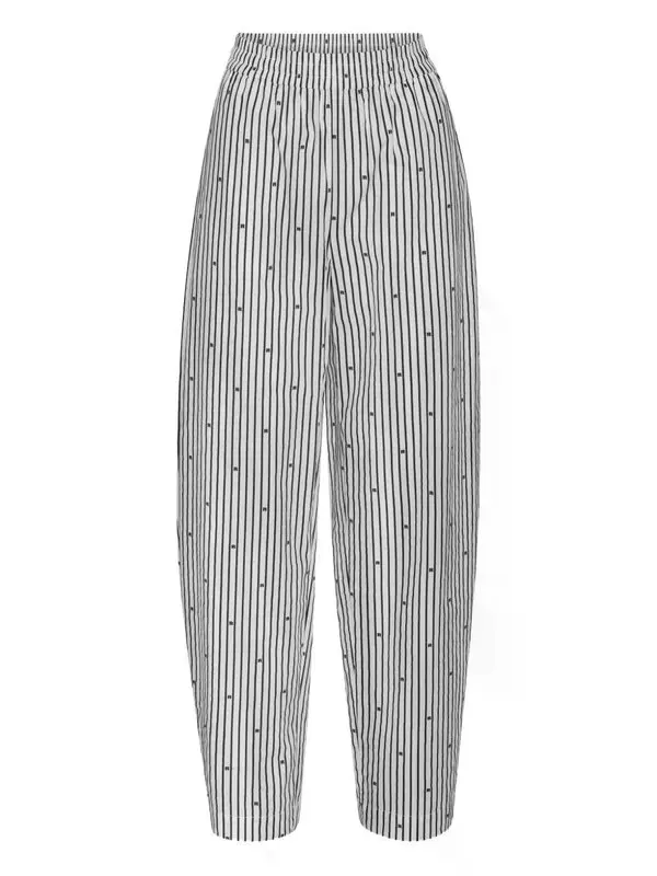 Remain Birger Christensen Striped Trousers With Elasticated Waistband