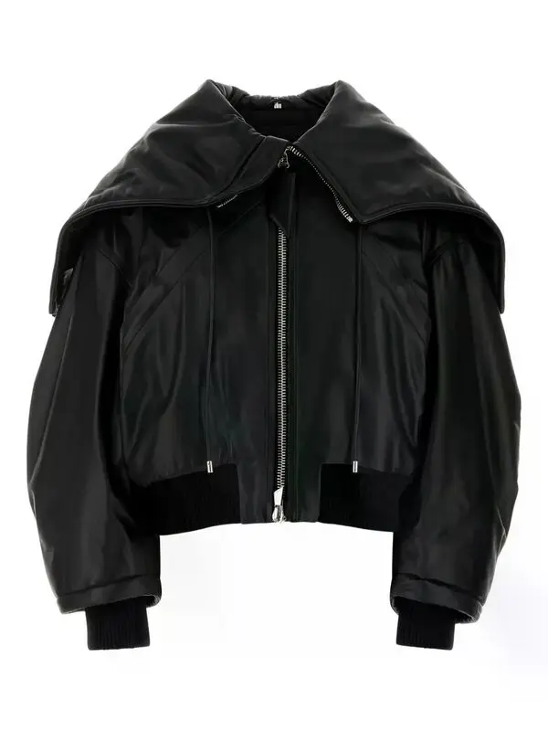 Attico Oversized-collar Leather Jacket