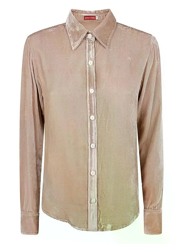 BIANCO LEVRIN Velvet Button-down Shirt