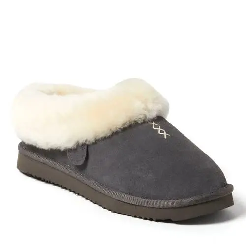 DEARFOAMS Fireside Adelaide Shearling Clog Slipper - Grey
